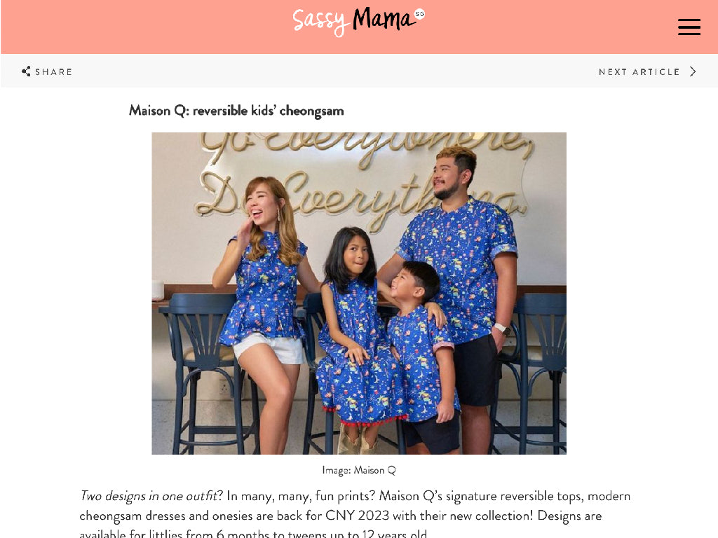 Sassy Mama Singapore - 21 December 2022 – Maison Q
